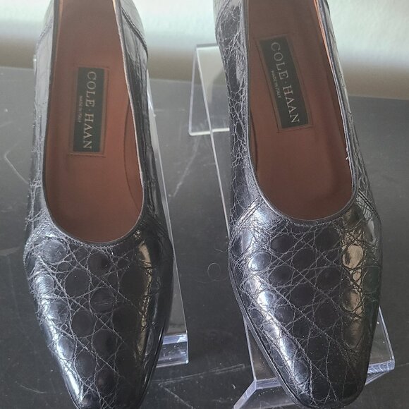 Cole Haan | Shoes | Cole Haan Exotic Croc Pumps Black 65 B | Poshmark